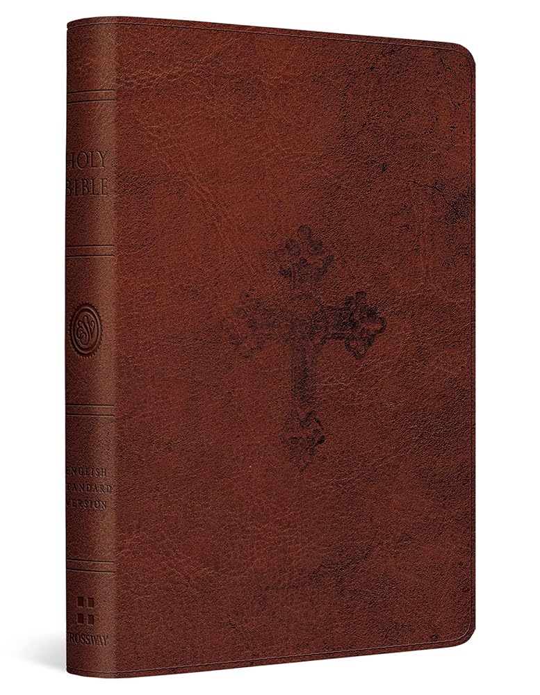 ESV Compact Bible (TruTone, Walnut, Weathered Cross Design) – Book Room